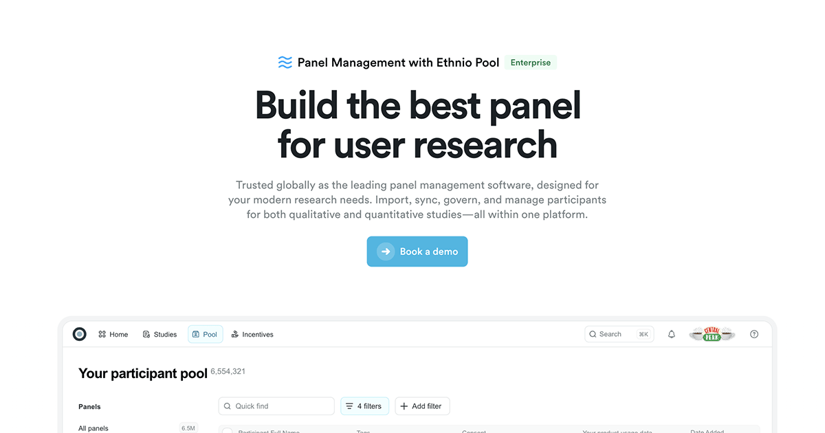 Panel management with Ethnio Pool